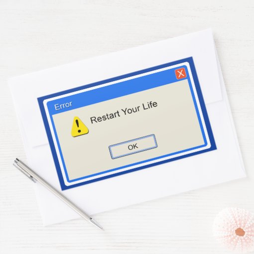 Life Error Rectangular Sticker | Zazzle