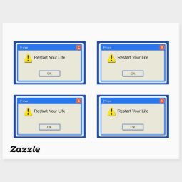 Life Error Rectangular Sticker | Zazzle