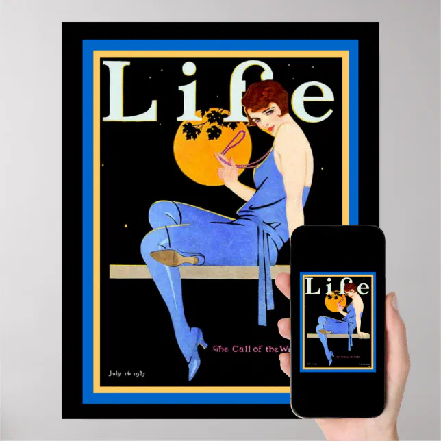 Life Flapper in Blue July 1927 Poster 16 x 20 | Zazzle