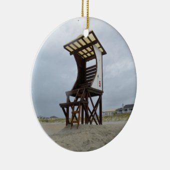 Life Guard Stand Wrightsville Beach NC Ceramic Ornament | Zazzle