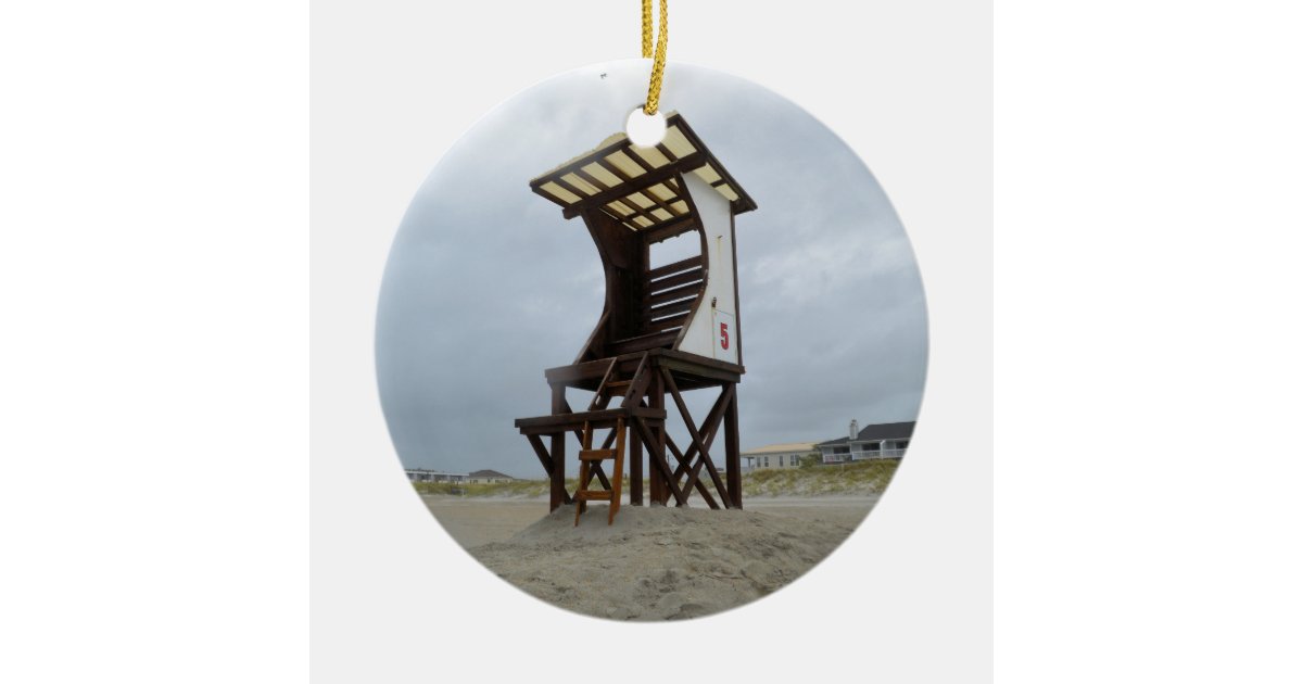 Life Guard Stand Wrightsville Beach NC Ceramic Ornament | Zazzle