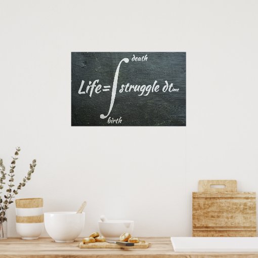 Life Integral - Math Poster | Zazzle