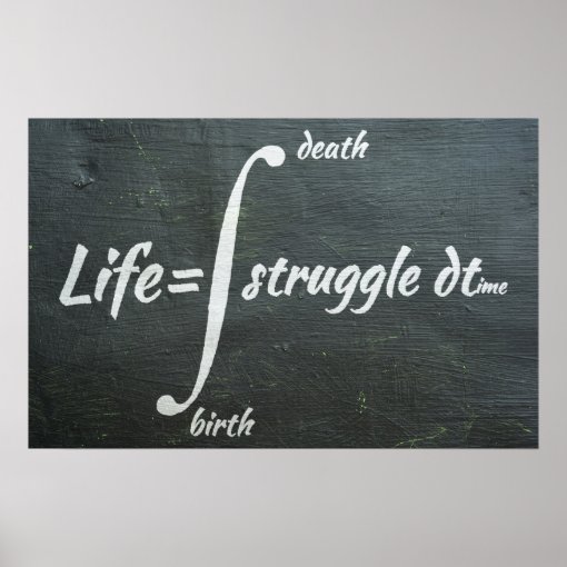 Life Integral - Math Poster | Zazzle