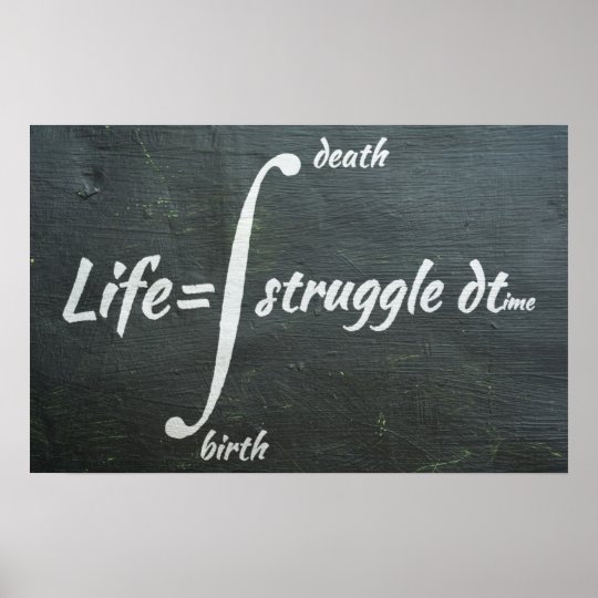 Life Integral - Math Poster | Zazzle.com