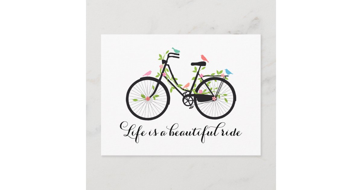 Life is a beautiful ride, vintage bicycle postcard | Zazzle