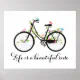 Life is a beautiful ride, vintage bicycle poster | Zazzle