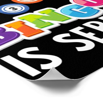 Life Is A GameBut Bingo Is Serious Funny Lucky Poster | Zazzle