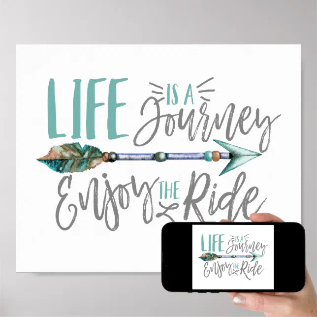 Life is a Journey Enjoy the Ride Boho Wanderlust Poster | Zazzle