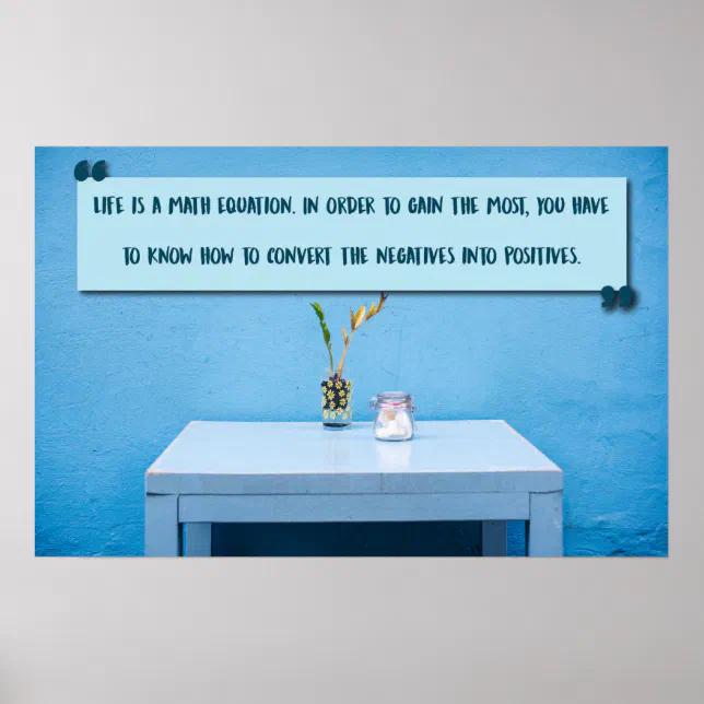 Life is a math equation poster | Zazzle