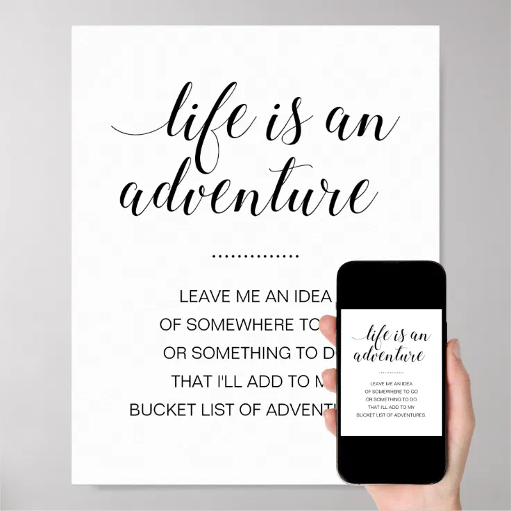 Life Is An Adventure Bucket List Ideas Graduation Poster | Zazzle
