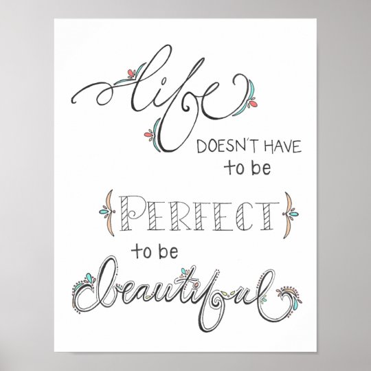 life is beautiful- colored- hand drawn typography poster | Zazzle.com