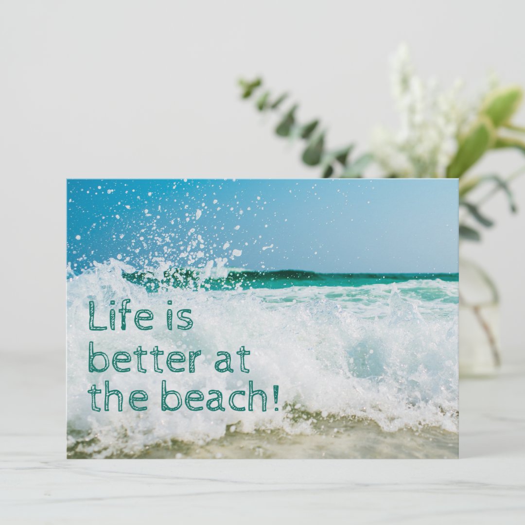 Life Is Better At The Beach Wave Announcement | Zazzle