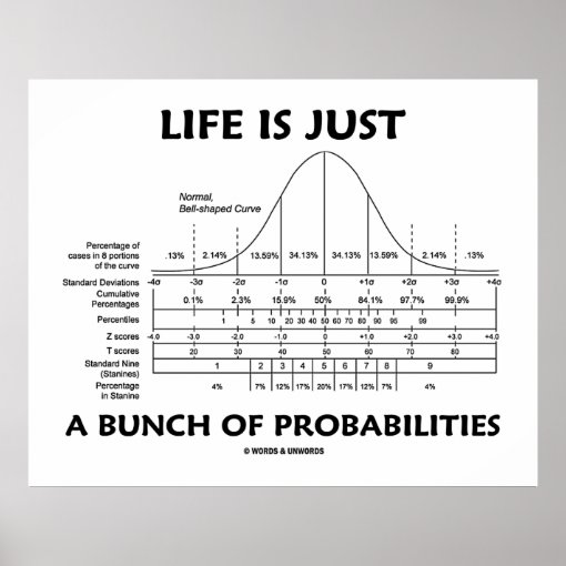 Life Is Just A Bunch Of Probabilities (Stats Fun) Poster | Zazzle