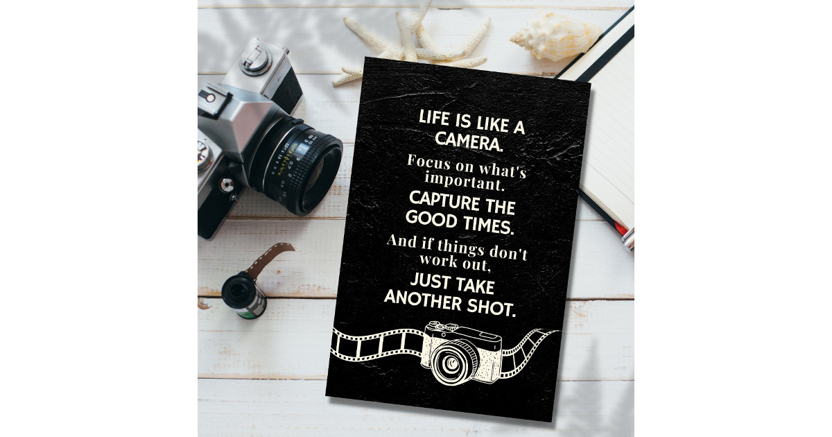 Life Is Like A Camera Vintage Motivational Quote Poster | Zazzle