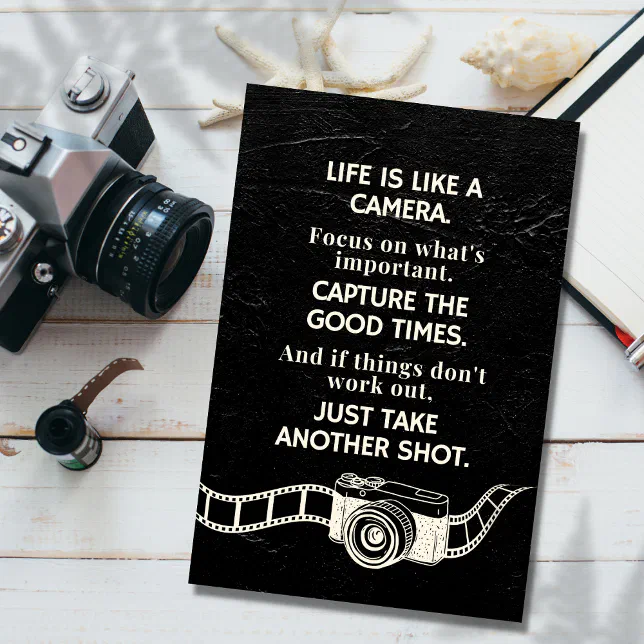 Life Is Like A Camera Vintage Motivational Quote Poster | Zazzle