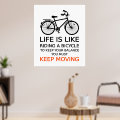 life is like riding a bicycle, text design, word a poster | Zazzle