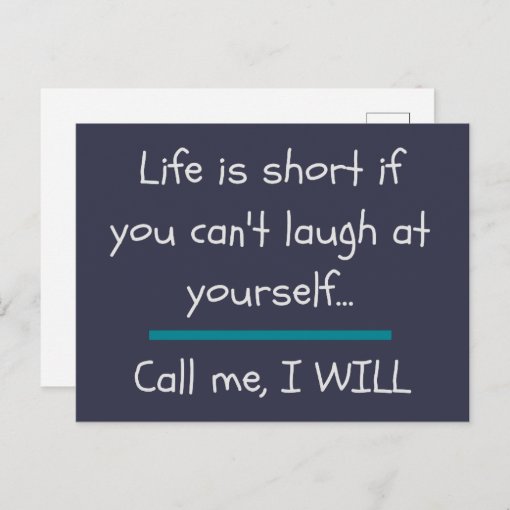 Life is Short Funny Saying Quote Novelty Postcard | Zazzle