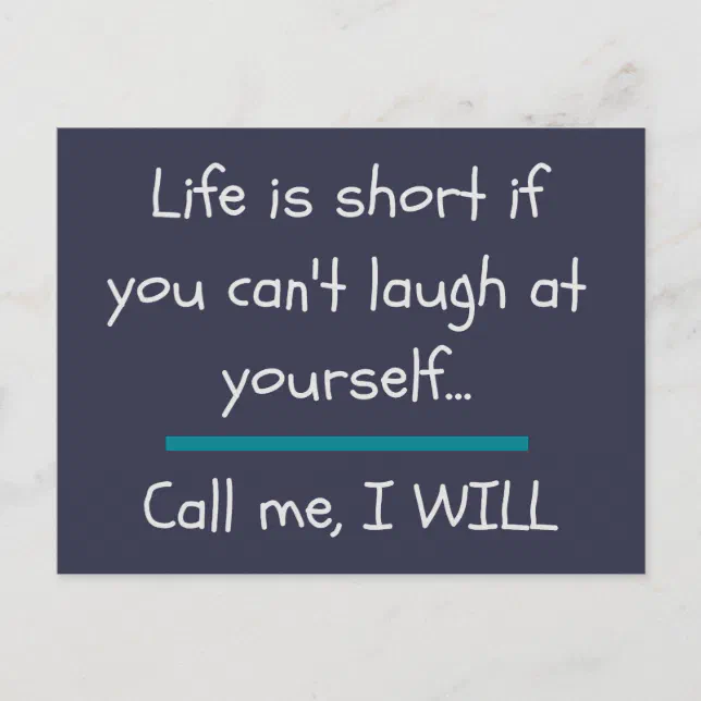Life is Short Funny Saying Quote Novelty Postcard | Zazzle