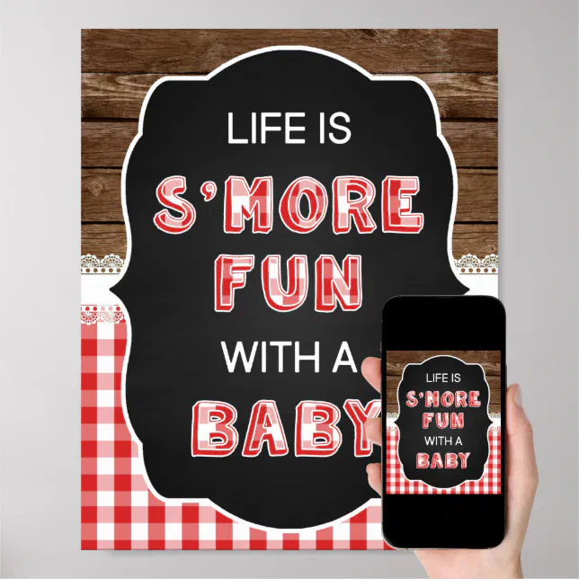 Life is S'more Fun with a Baby Sign - Red Baby Q | Zazzle