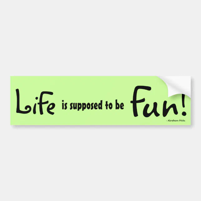 Life is supposed to be Fun! - Abraham-Hicks Bumper Sticker | Zazzle