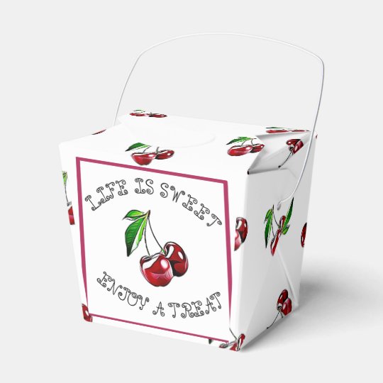 Life is Sweet, Cherry Party Candy Favor Box | Zazzle.com