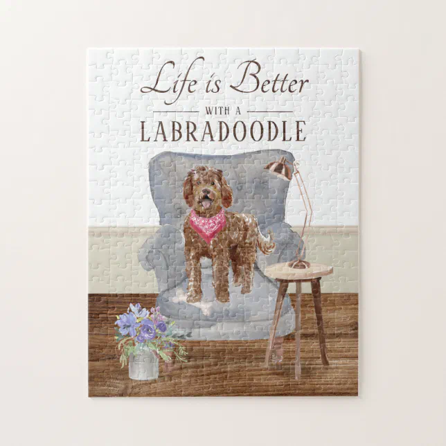 Life Is With A Labradoodle Jigsaw Puzzle | Zazzle