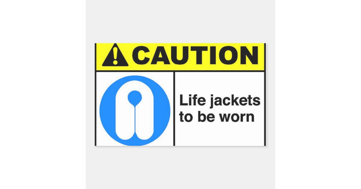 Life jackets rectangular sticker | Zazzle