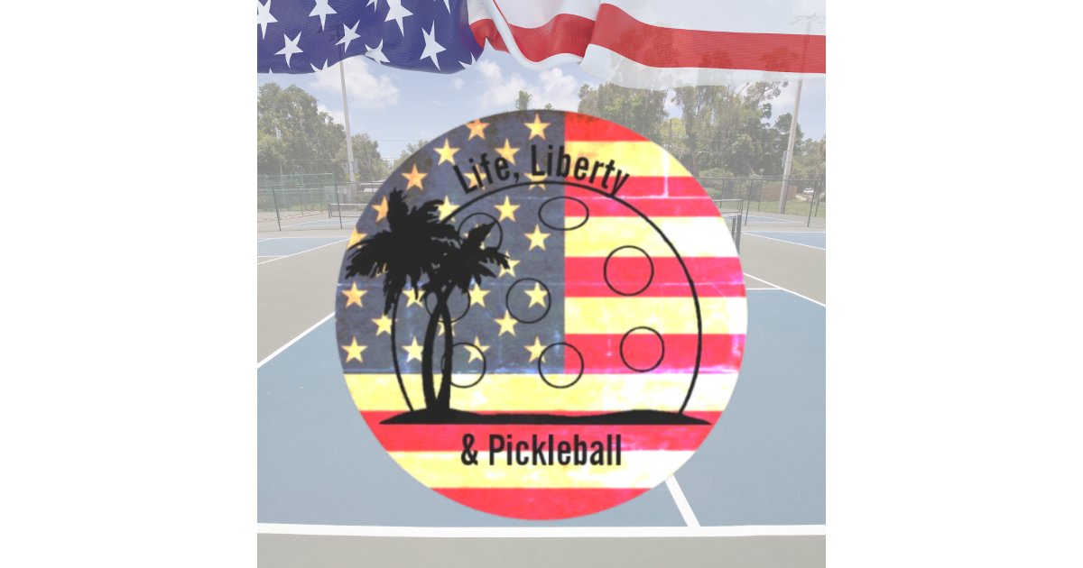 Life Liberty & Pickleball Patriotic Classic Round Sticker | Zazzle