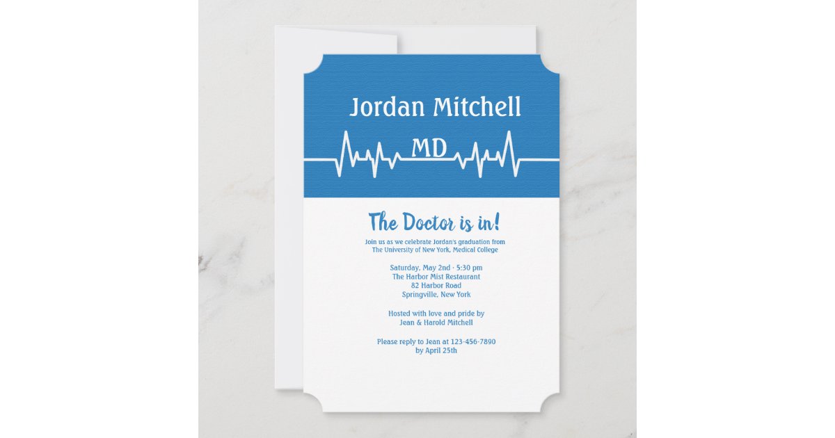 Life Line Medical Graduation Invitation | Zazzle