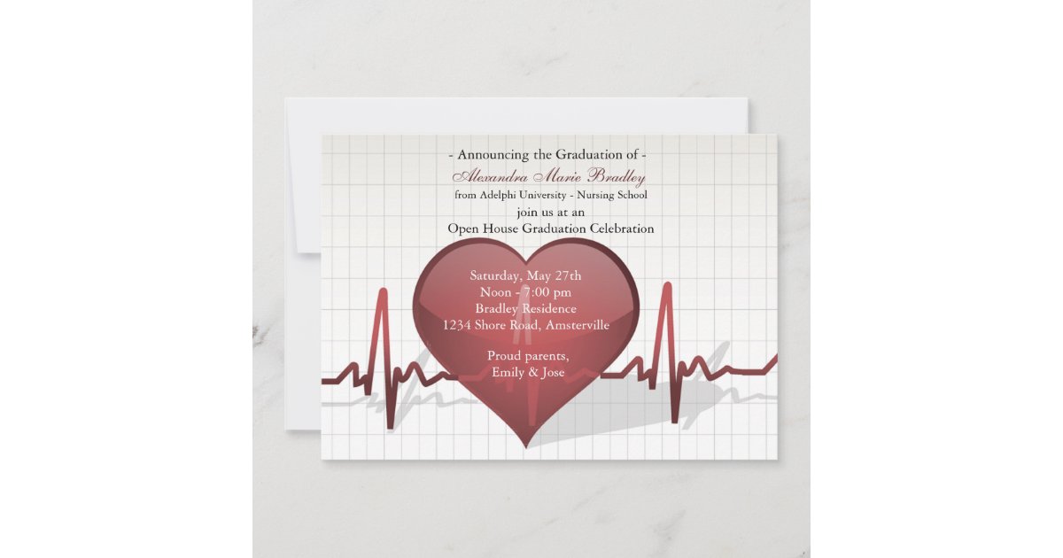 Life Line Medical Graduation Invitation | Zazzle