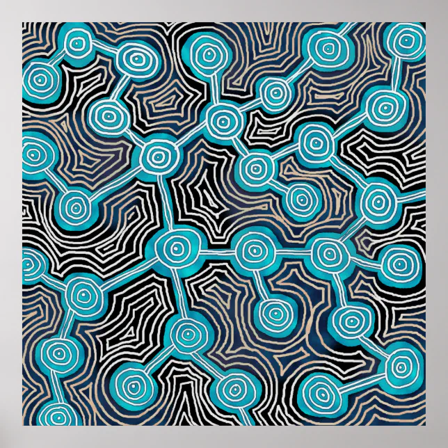Life Lines Aboriginal style abstract pattern Poster | Zazzle