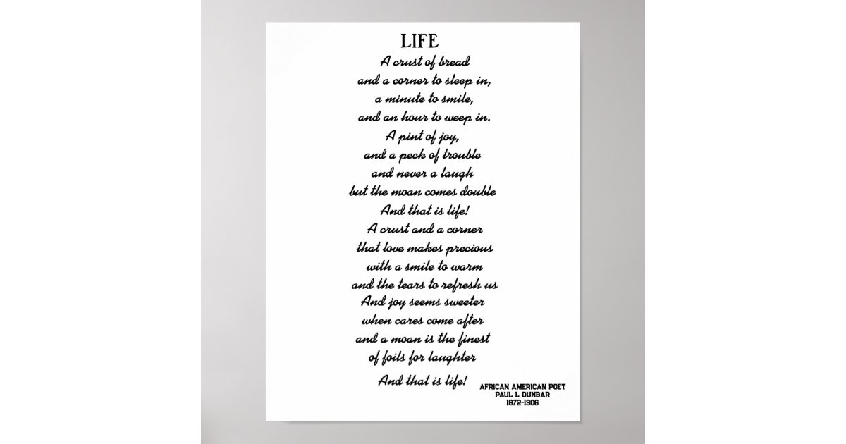 LIFE poem Poster | Zazzle