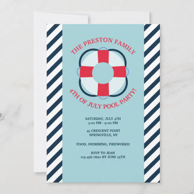 Life Preserver Invitation | Zazzle