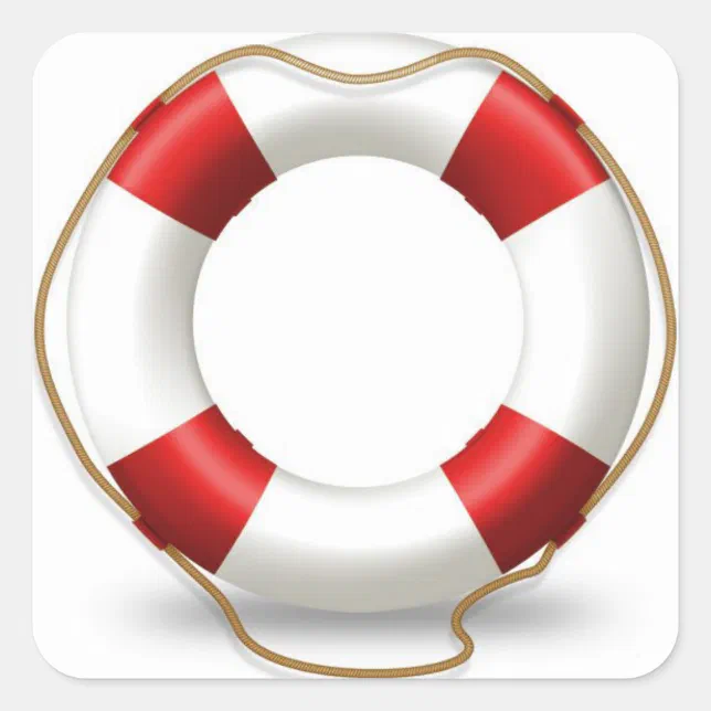 Life Ring Preserver Square Sticker | Zazzle