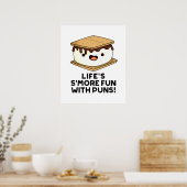 Life Smore Fun With Puns Funny Food Pun Poster | Zazzle