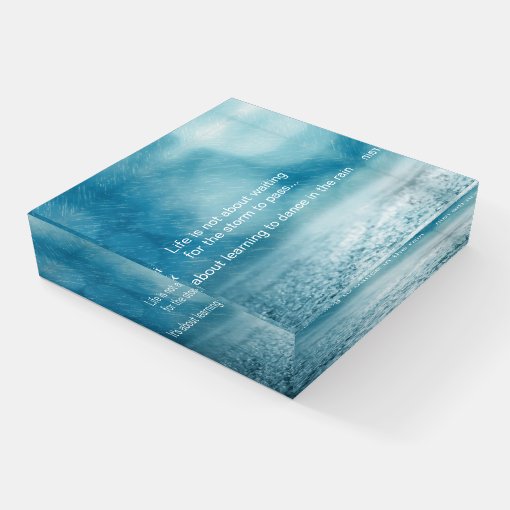 Life Struggles Inspirational Quote Rain Photograph Paperweight | Zazzle