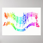 Without Music, Life would b flat! Poster | Zazzle.com