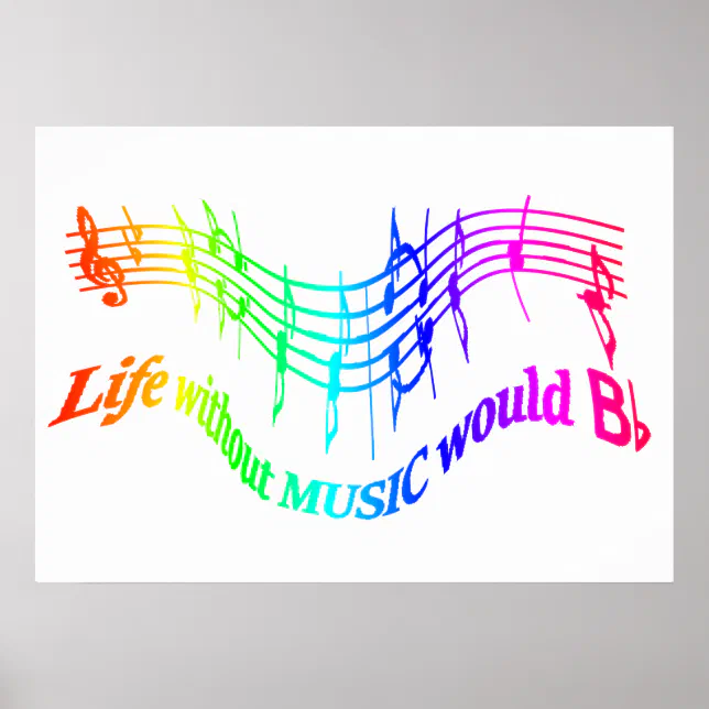 Life without Music would BFlat Inspirational Quote Poster | Zazzle