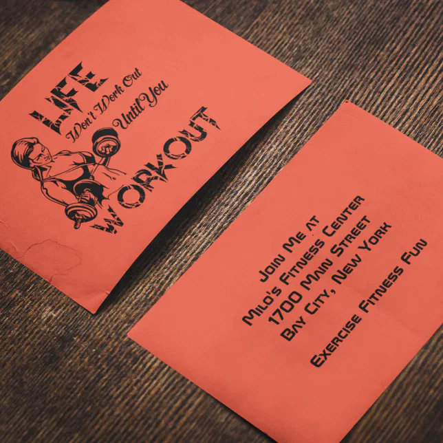 Life Won't Work Out Until You Workout Invitation | Zazzle