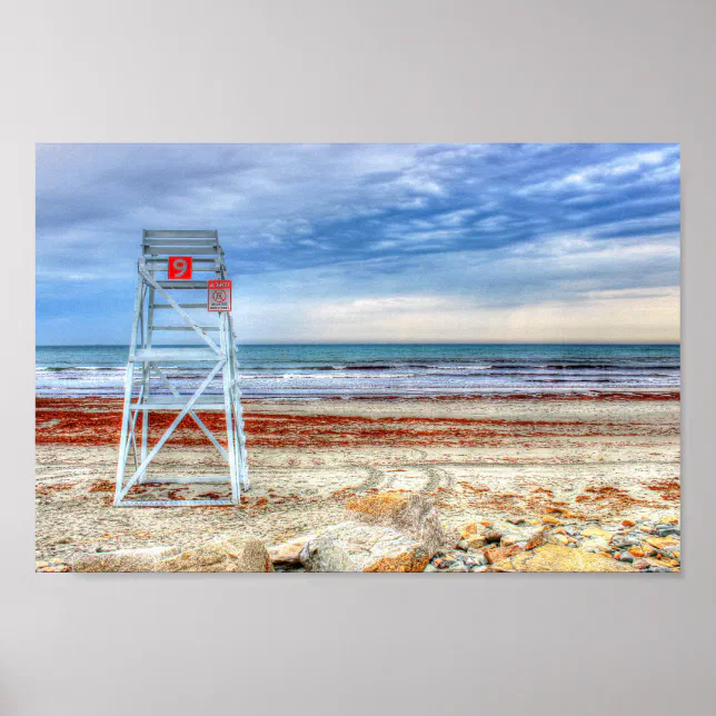 Lifeguard Beach Chair Poster Print Newport | Zazzle