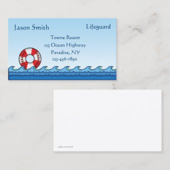 Lifeguard Business Card | Zazzle