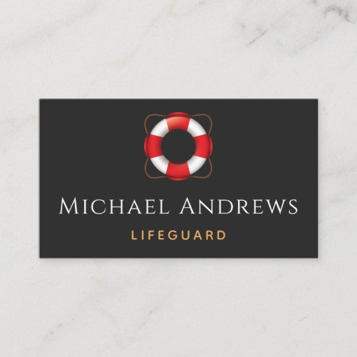 Lifeguard Life Preserver Ring Simple Minimalist Business Card | Zazzle