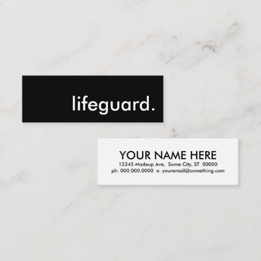 lifeguard. mini business card | Zazzle