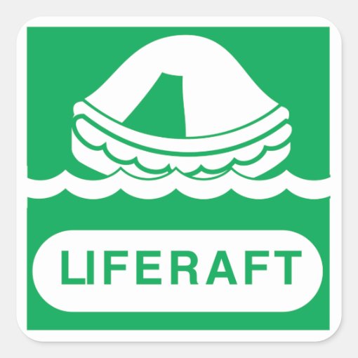 Liferaft Sign Stickers | Zazzle