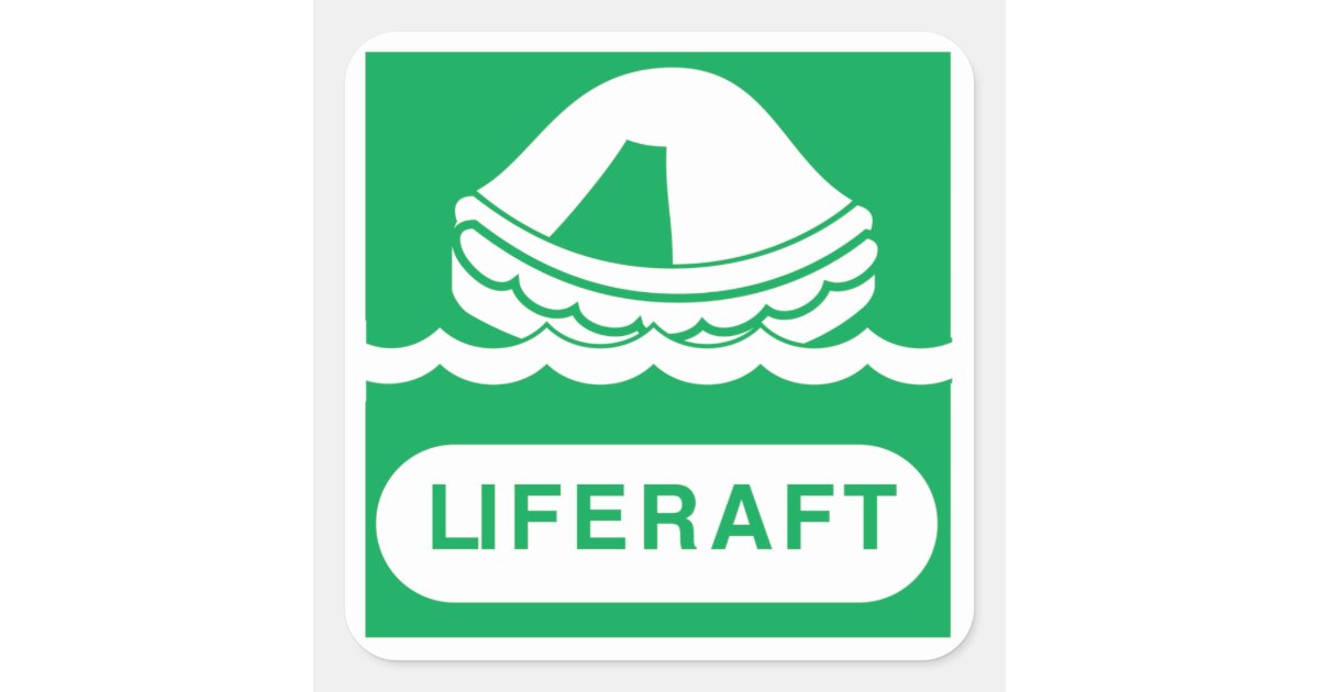 Liferaft Sign Stickers | Zazzle