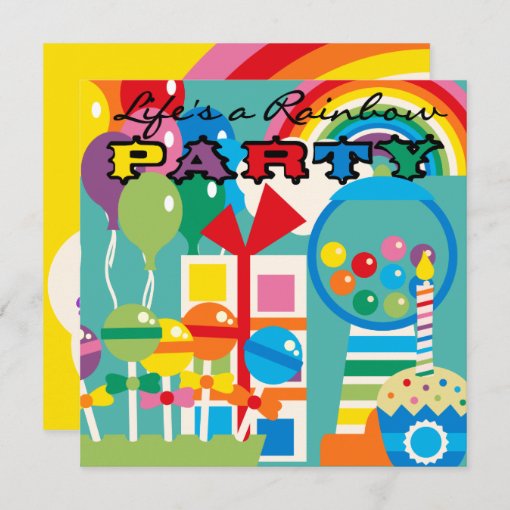 Life's a Rainbow Birthday Invitation | Zazzle