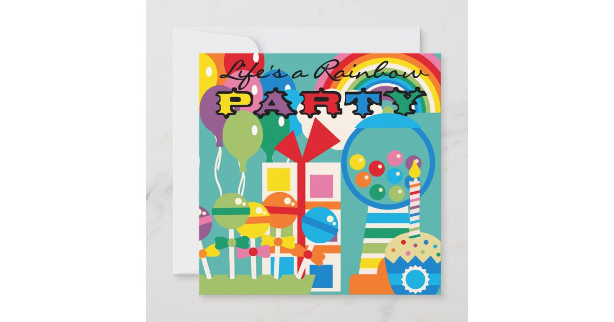 Life's a Rainbow Birthday Invitation | Zazzle