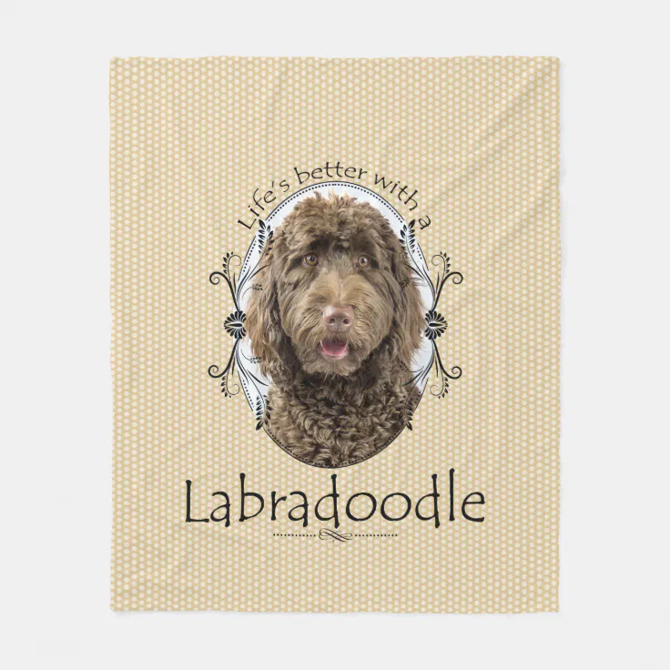 Life's Better Labradoodle Fleece Blanket | Zazzle