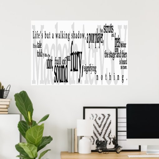 'Life's but a Walking Shadow' Shakespeare Quote Poster | Zazzle