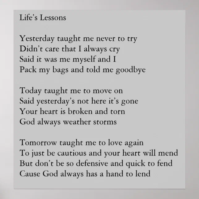 Life's Lessons Poster | Zazzle
